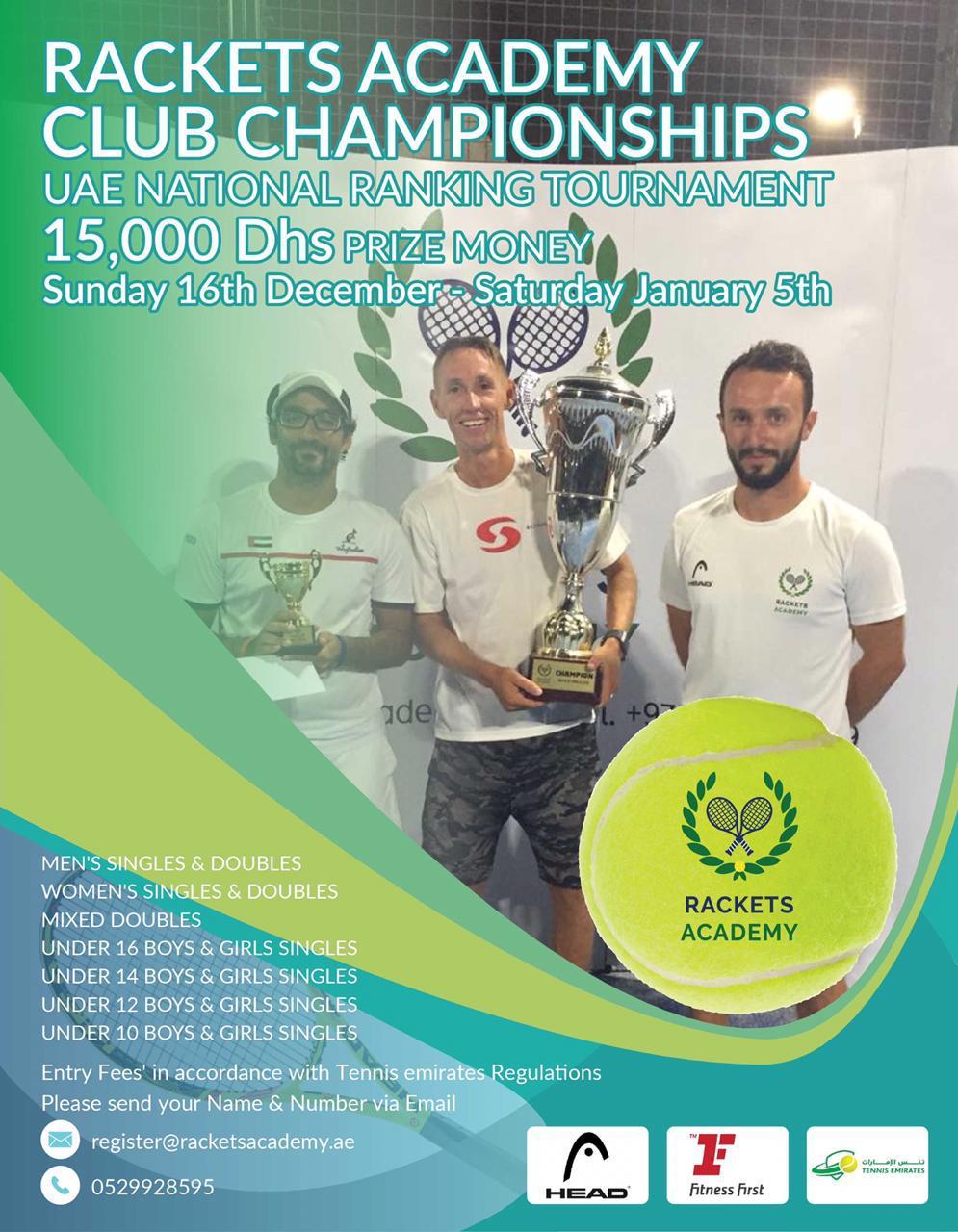 Rackets Academy Club Championships UAE National Tournament - sign up! - Rackets Academy